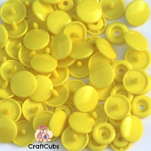 B7 Kam Snaps in Yellow: Heart, Glossy or Matte // Size 20 or T5 ...