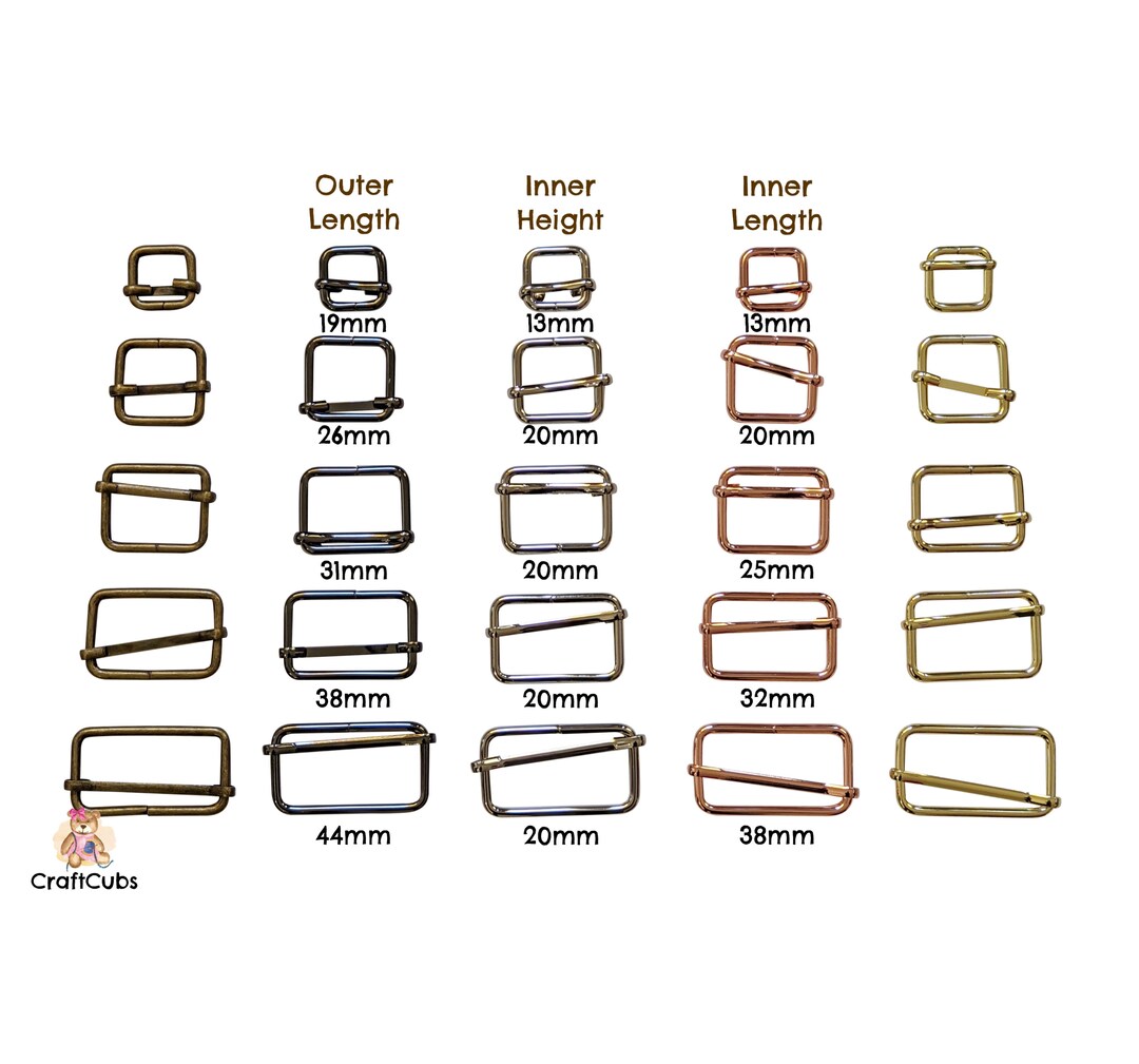 Adjustable Sliders in 13mm 20mm 25mm 32mm 38mm // in Black, Bronze ...