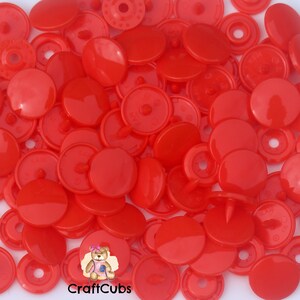 B1 Kam Snaps in Red: Heart, Glossy or Matte // Size 20 or T5 ...