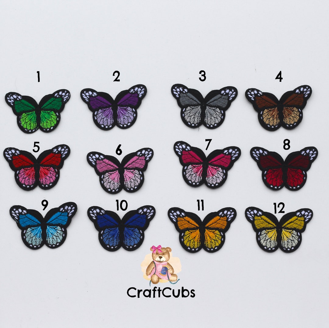 Iron on Butterfly Patches //colourful Embroidery Applique Adhesive ...