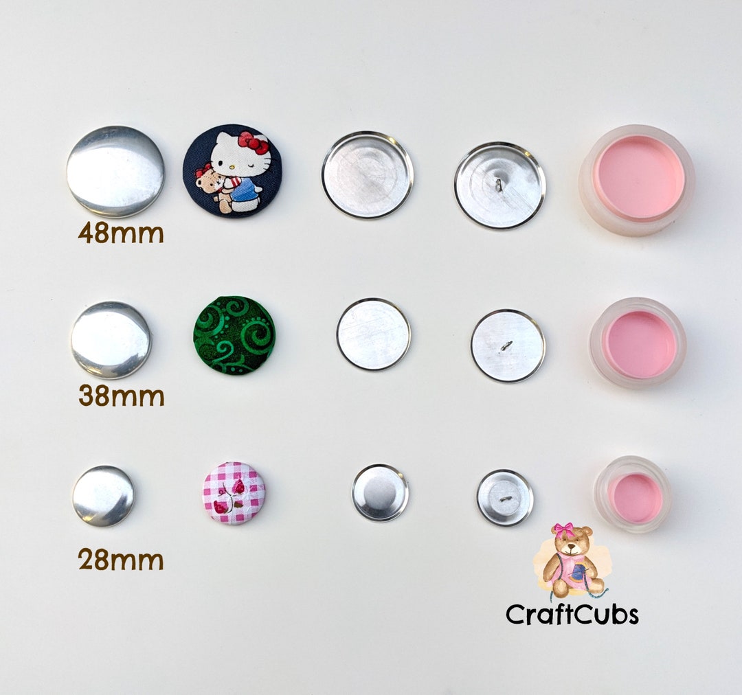 Self Cover Fabric Button Kits in Sets of 10 20 or 50 // 12mm 15mm 19mm ...
