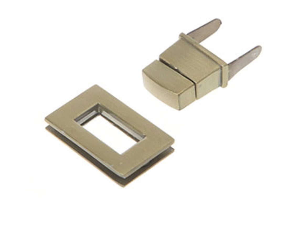 Rectangle Twist Lock 26mm X 16mm // Gold, Silver, Bronze, Black// Bag ...