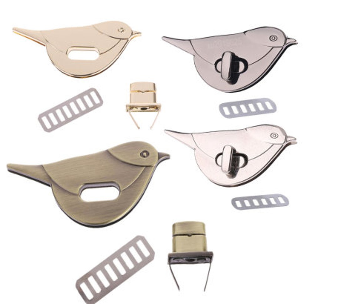 SALE: 1 Set Bird Twist Lock in Black, Bronze, Gold or Silver // Turn ...