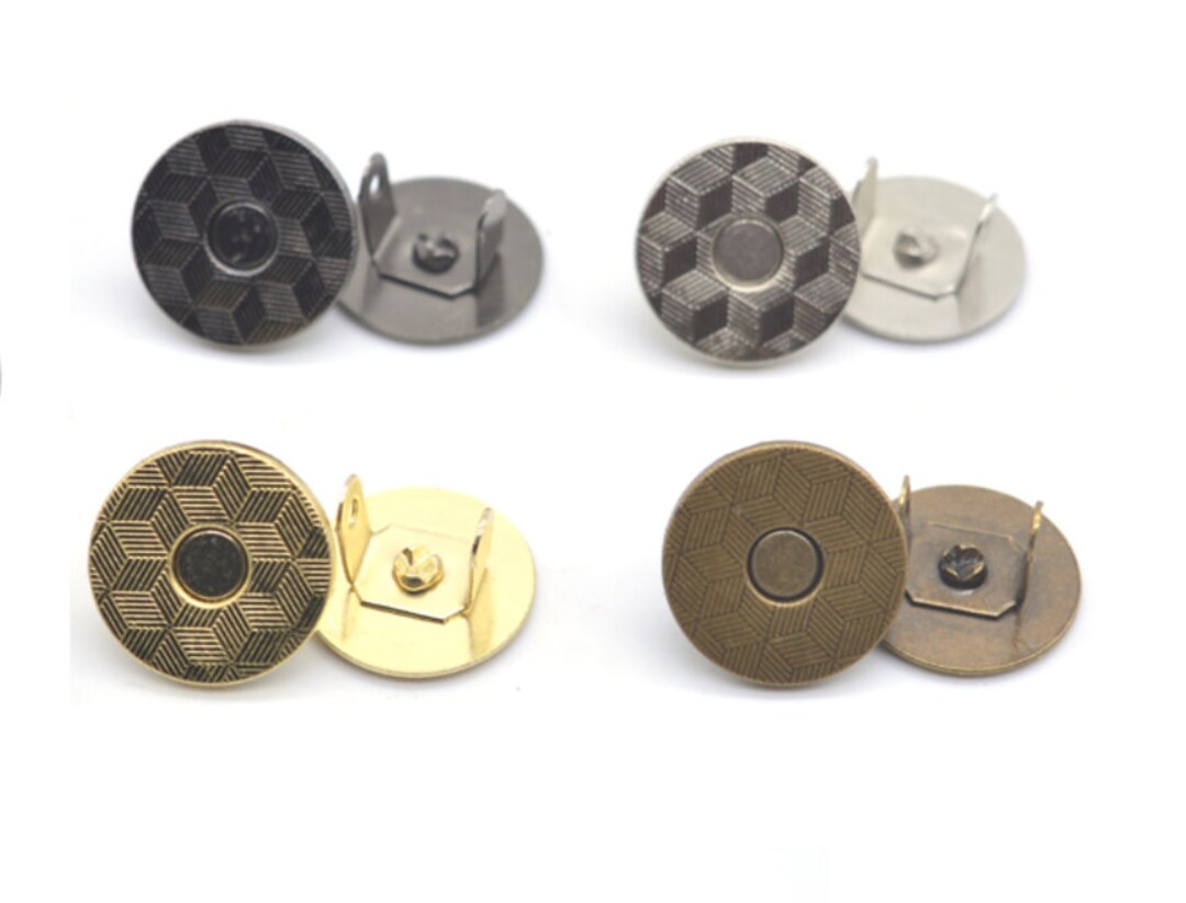 Sets of 10mm Thin Magnetic Button in Black, Bronze, Gold, Silver // Bag ...