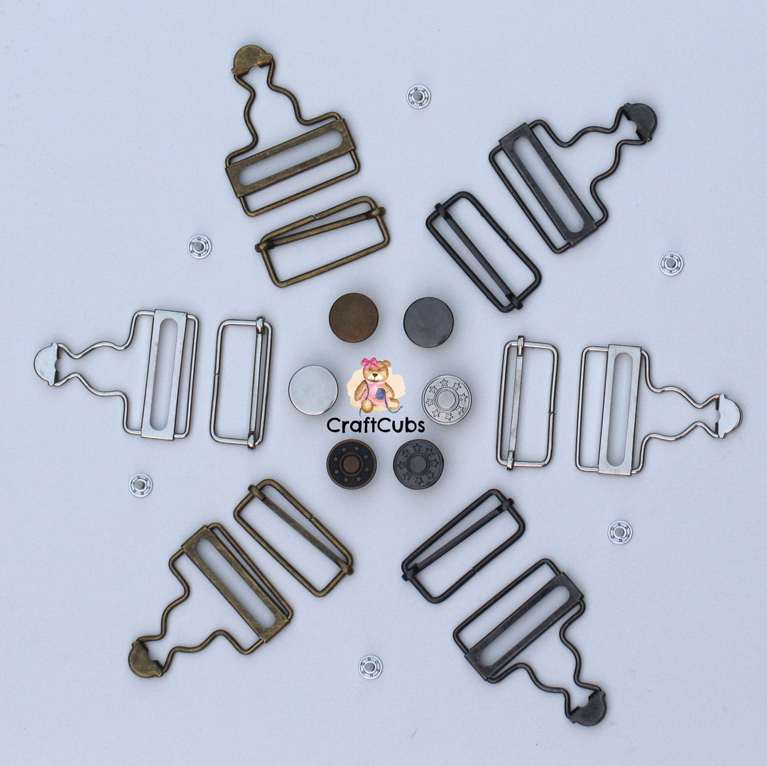 1 Pair of 38mm Dungaree Clips / Overalls Buckles With Matching ...