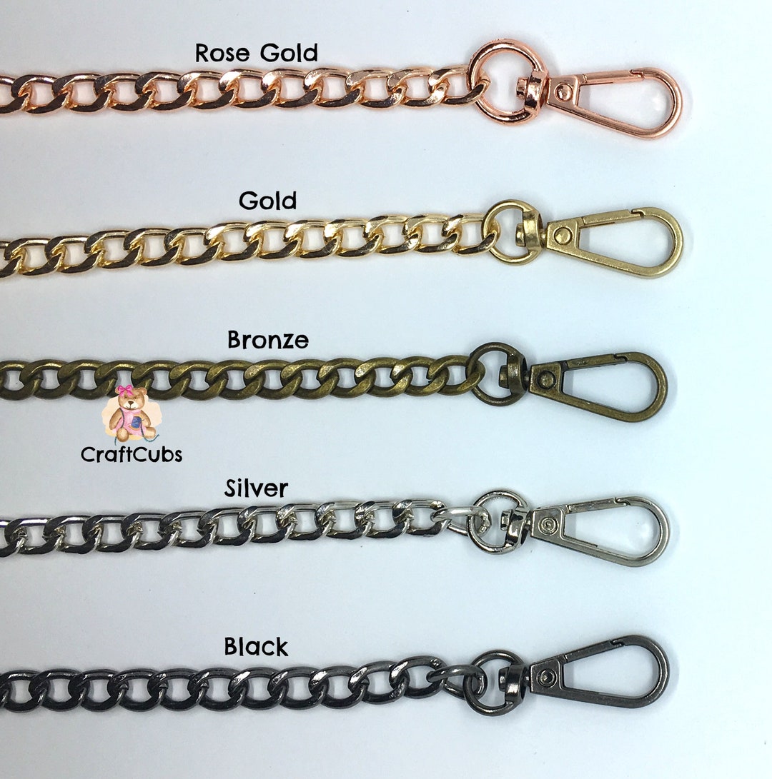 120cm Flat Metal Bag Chains With Clasp 8mm Wide in Black - Etsy