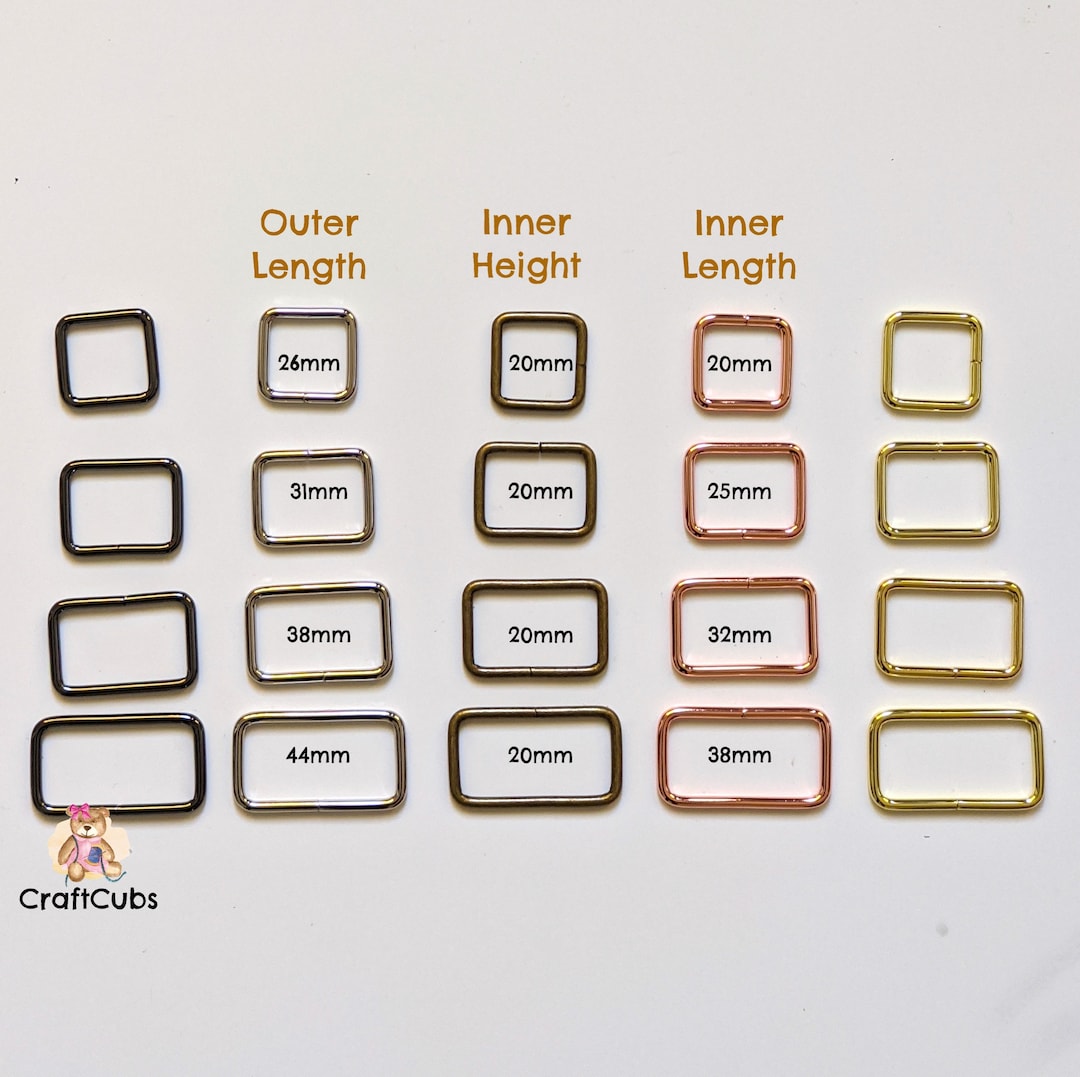 Sets of Bag Buckles 20mm 25mm 32mm 38mm in Black, Bronze, Rose Gold ...