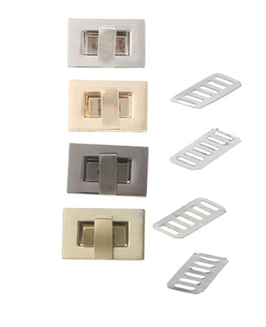 Rectangle Twist Lock 26mm X 16mm // Gold, Silver, Bronze, Black// Bag ...