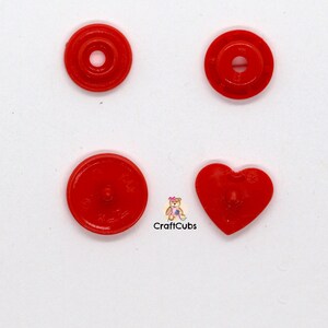 B1 Kam Snaps in Red: Heart, Glossy or Matte // Size 20 or T5 ...