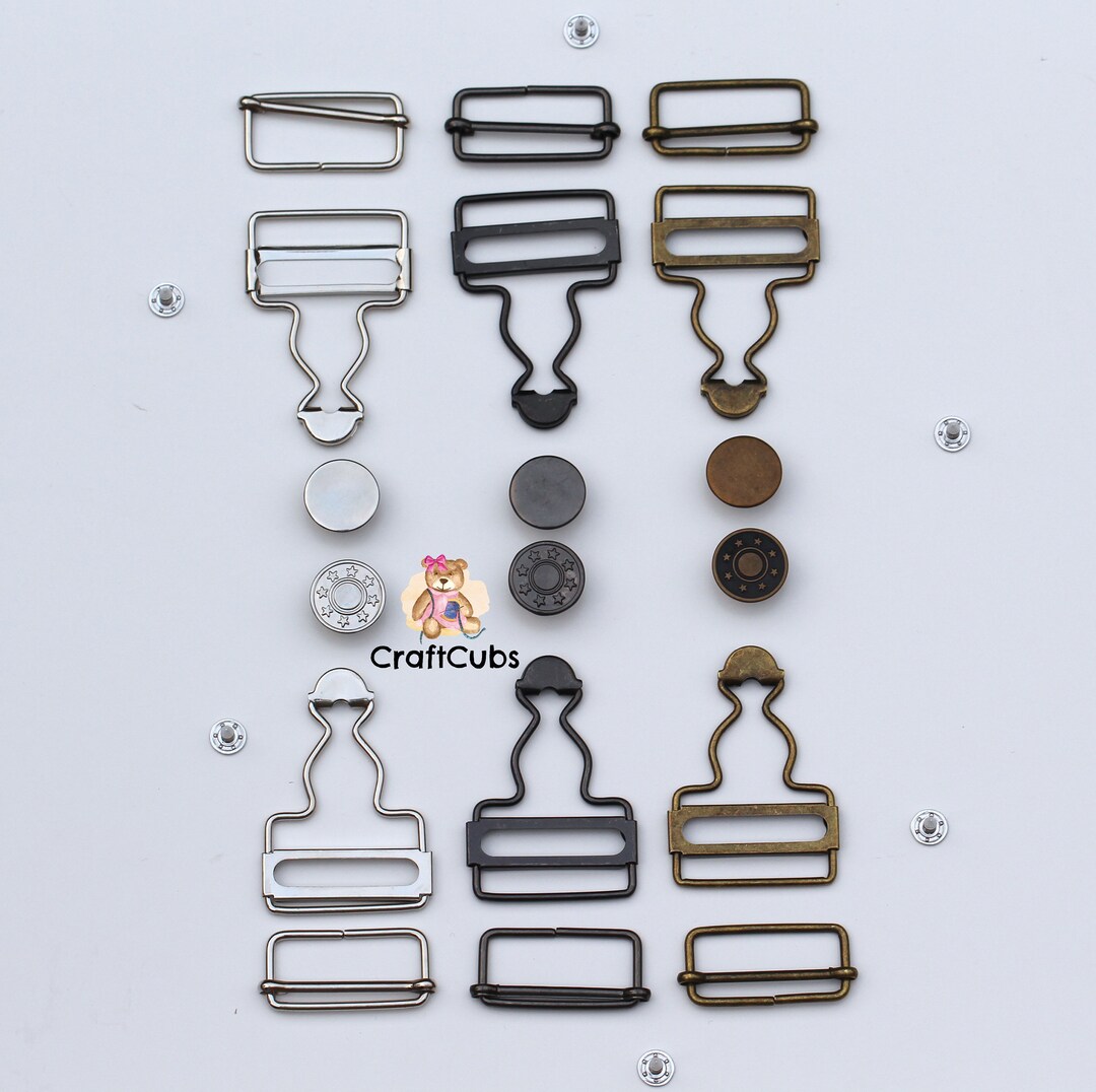 1 Pair of 32mm (1.25 Inch) Dungaree Clips / Overalls Buckles With ...