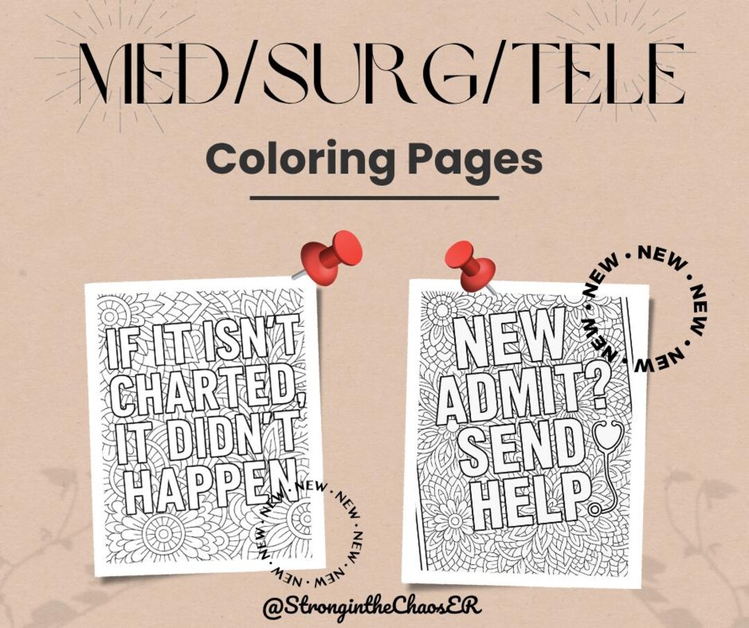 15 Med Surg Nurse Coloring Pages | Telemetry Nurse Humor Coloring Book ...