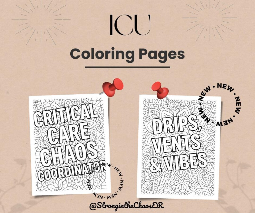 Nurse Stress Relief Printable | ICU Nurse Coloring Pages | Burnout ...