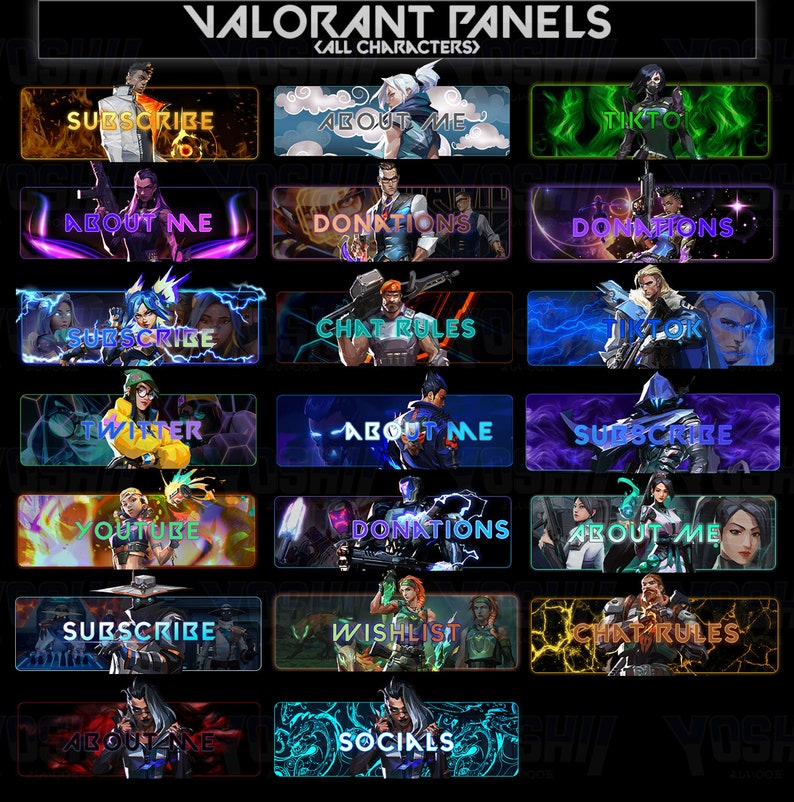 VALORANT PANELS (all Characters) (variety Pack) - Etsy