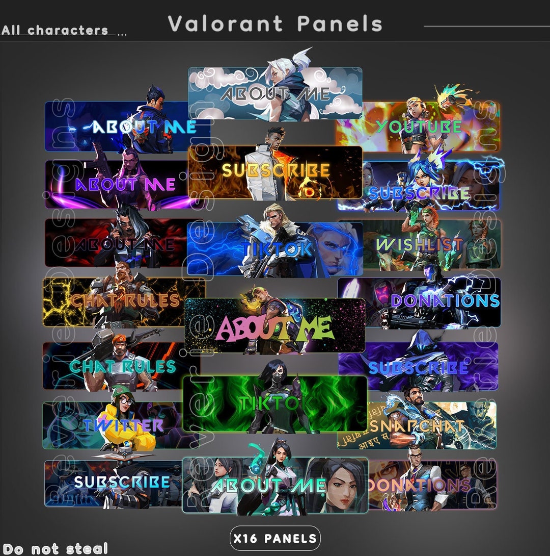 VALORANT PANELS (1 Character 16 Panels or More) - Etsy