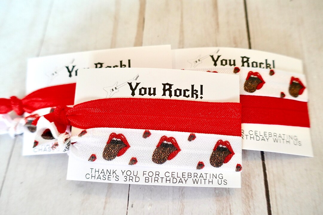 Rock Birthday Favor Rocked One Year One Rocks Rock & Roll Party Guitar ...