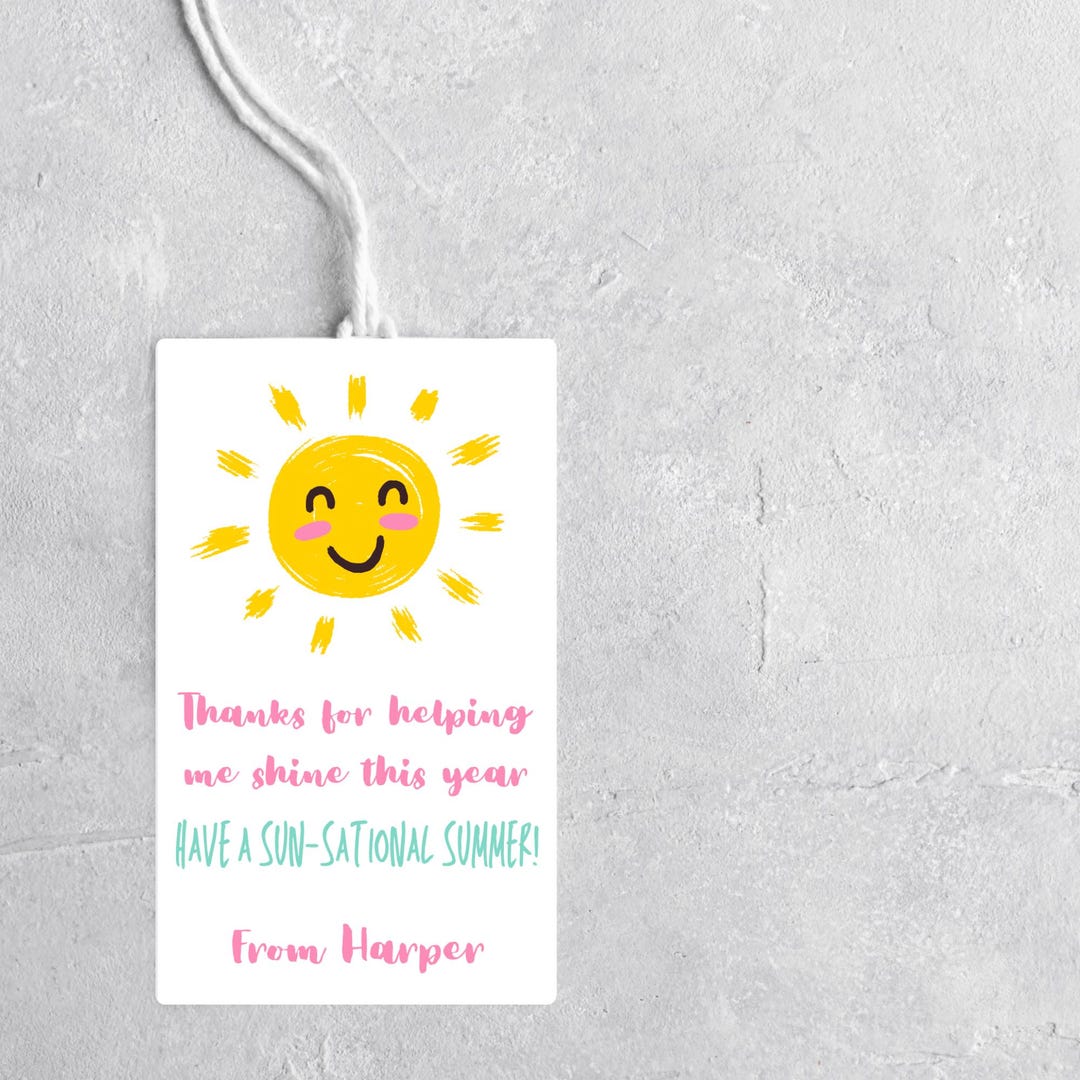 Editable Summer Teacher Appreciation Tag - End of Year Gift Tag ...