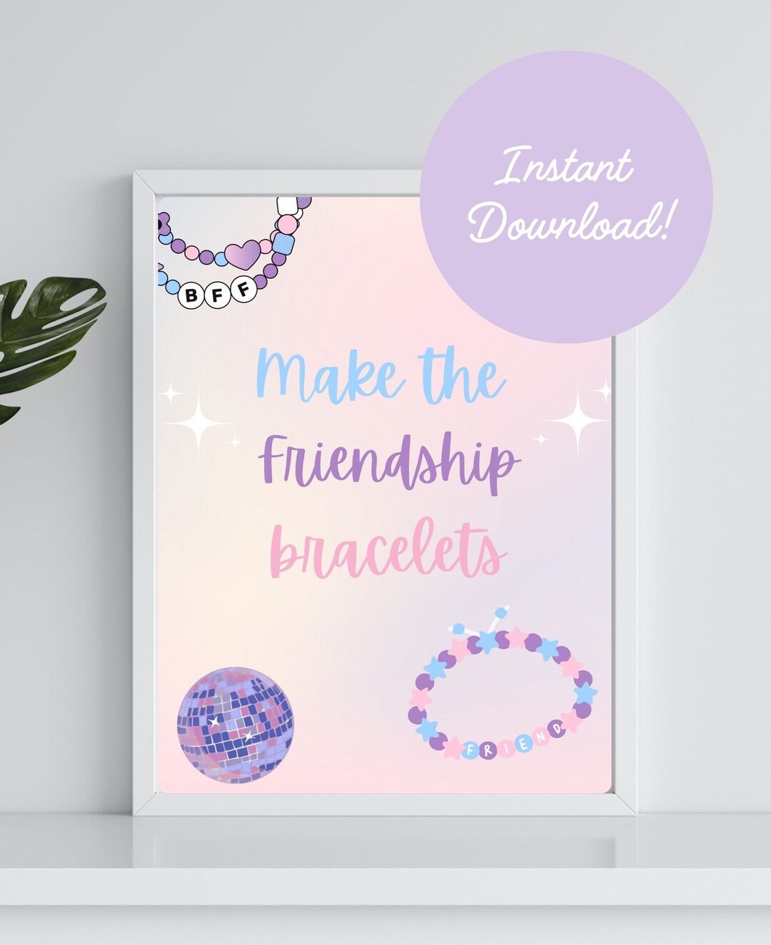 Instant Download Friendship Bracelet Sign - Bracelet Station Decor ...