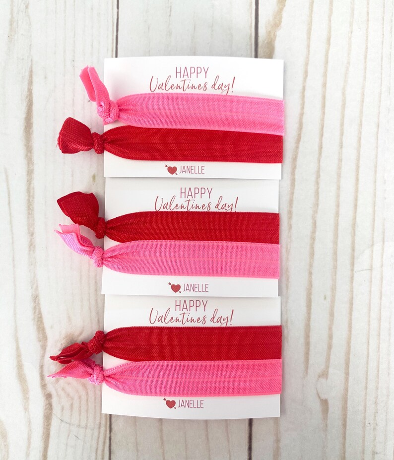 Valentine’s Day Hair Tie Card | Galentine’s Gift | Valentine Classroom ...