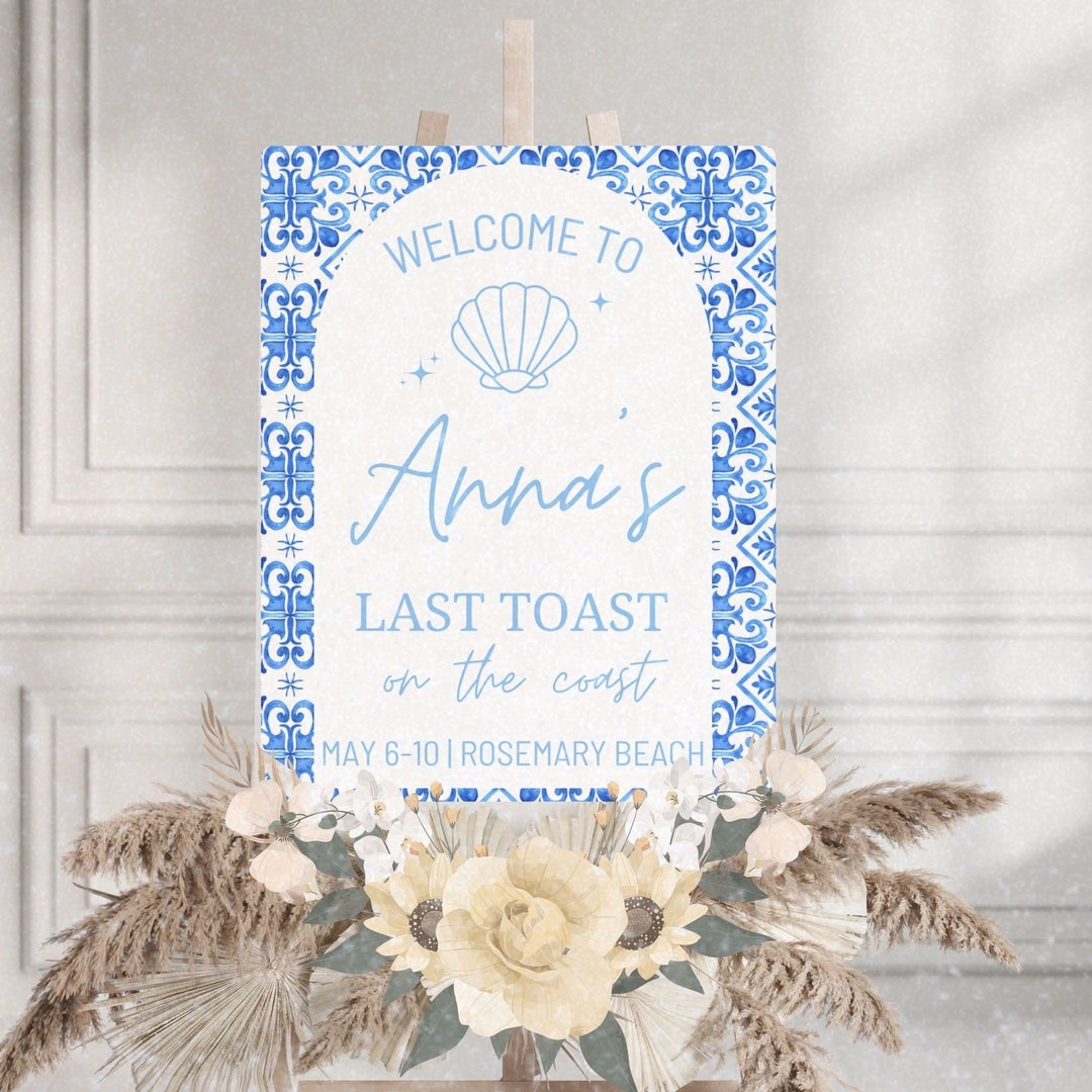 EDITABLE Last Toast on the Coast Welcome Sign - Coastal Grandma ...