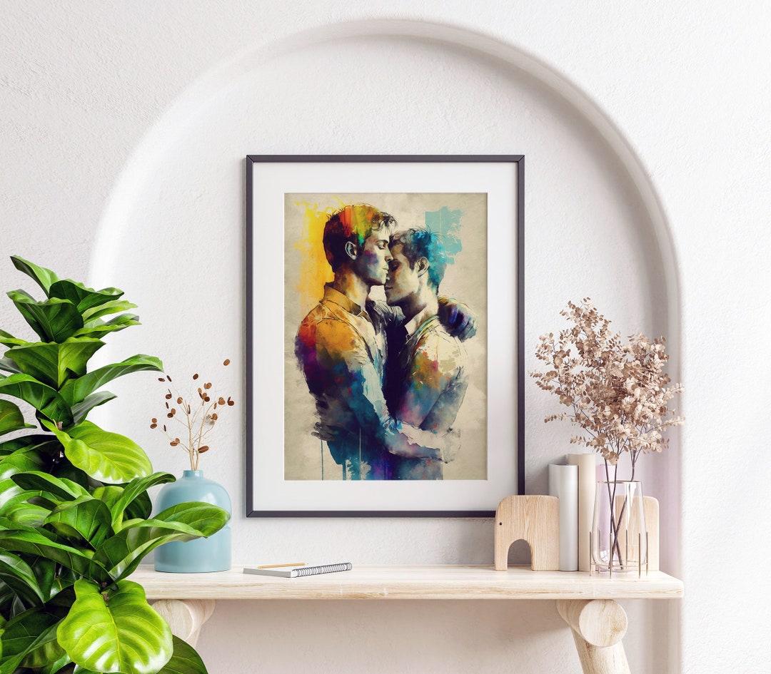 Euphoria, Gay Art Print Digital Download, Erotic Art Abstract Painting ...