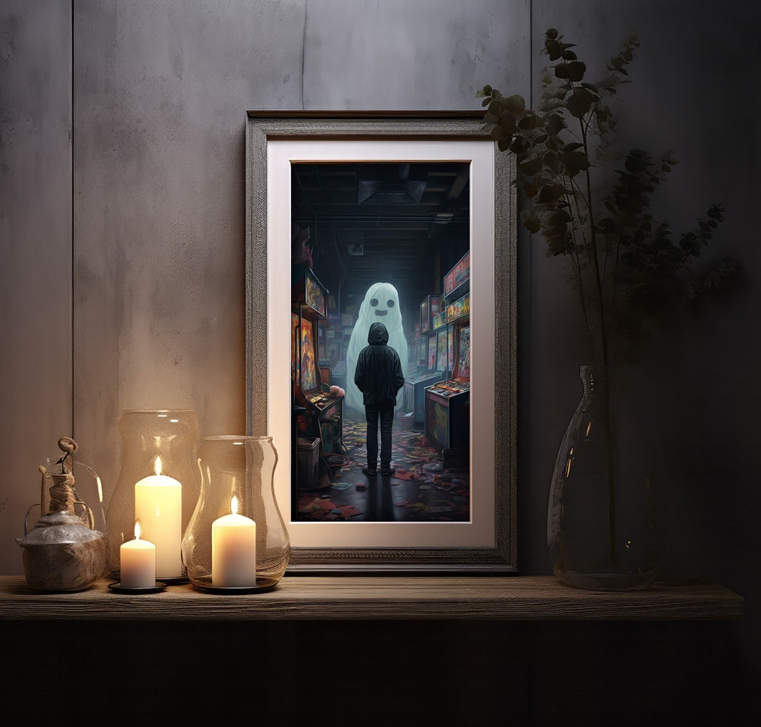 Ghost Gamer Retro Print, Nostalgia Poster, Gothic Retro Arcade, Spooky ...