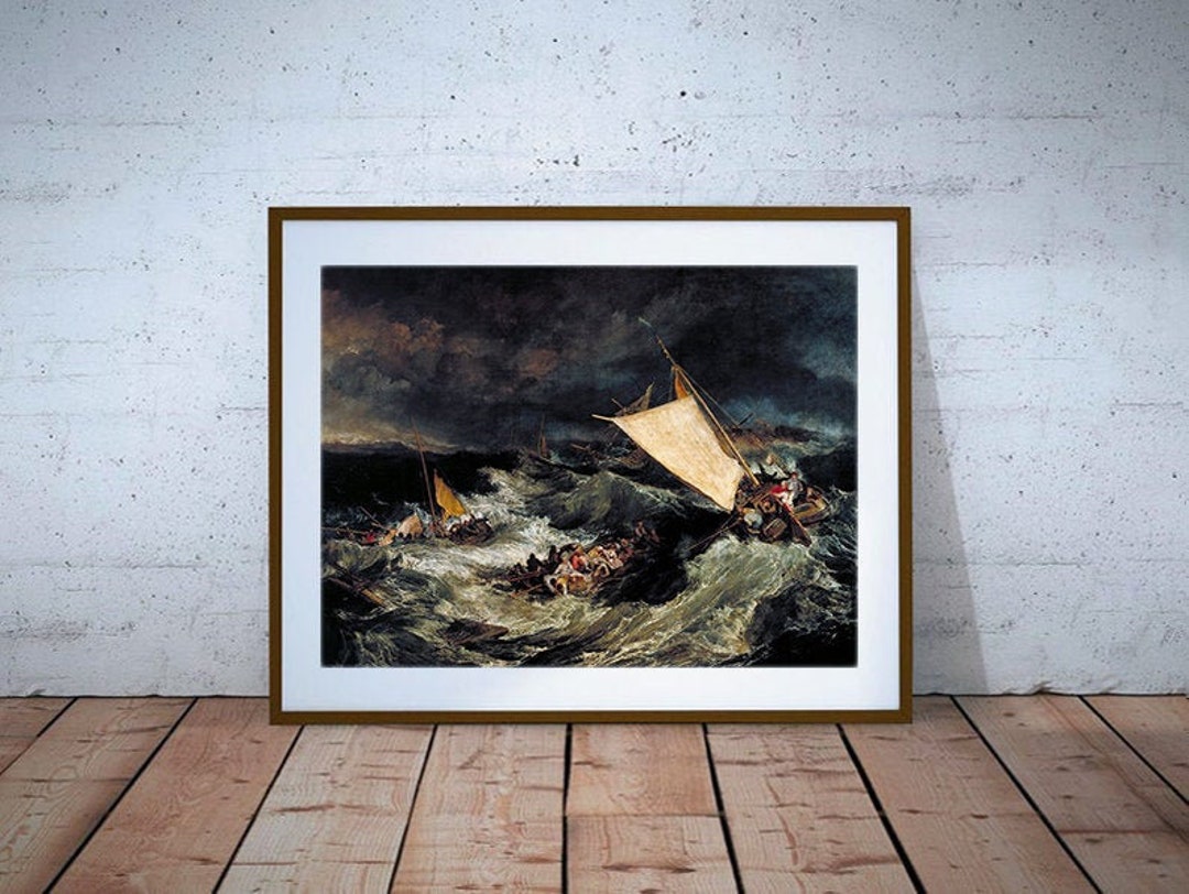 J.M.W. Turner, Landscape Painting Art Print, the Shipwreck, Nature Home ...