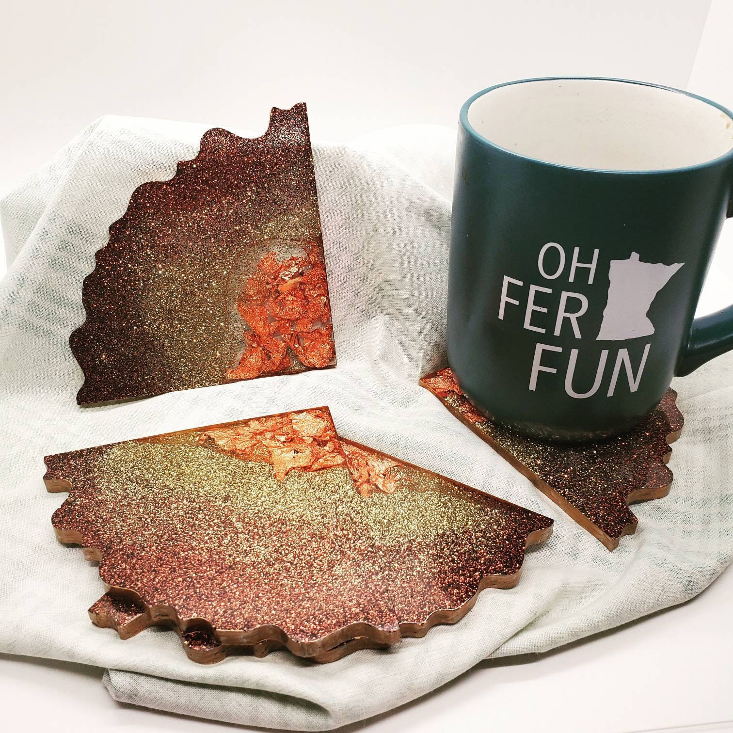 Resin Coaster Personalized Coaster Set of 4, Geode Coaster Set, Set of ...