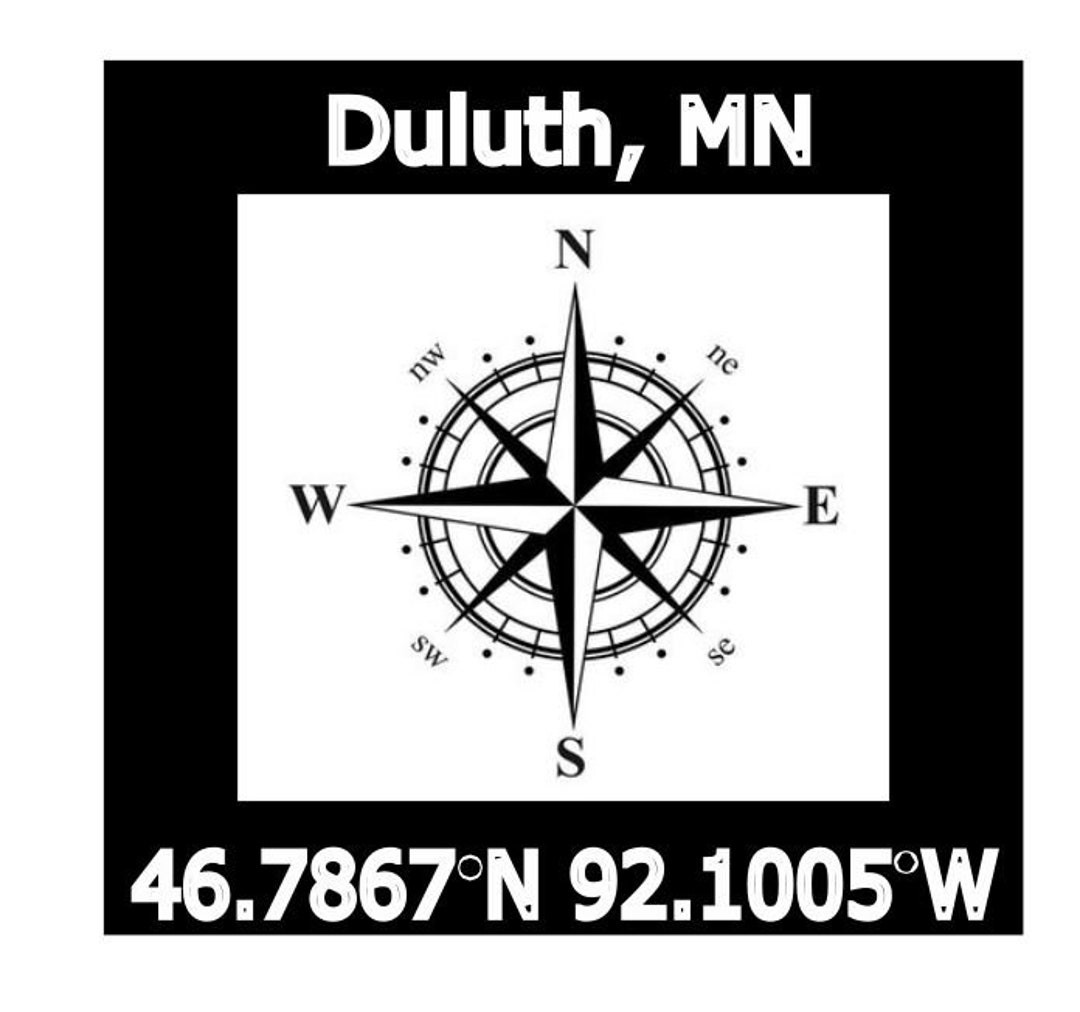 Duluth MN Minnesota Hometown Cut File SVG Nautical Coordinates Latitude ...