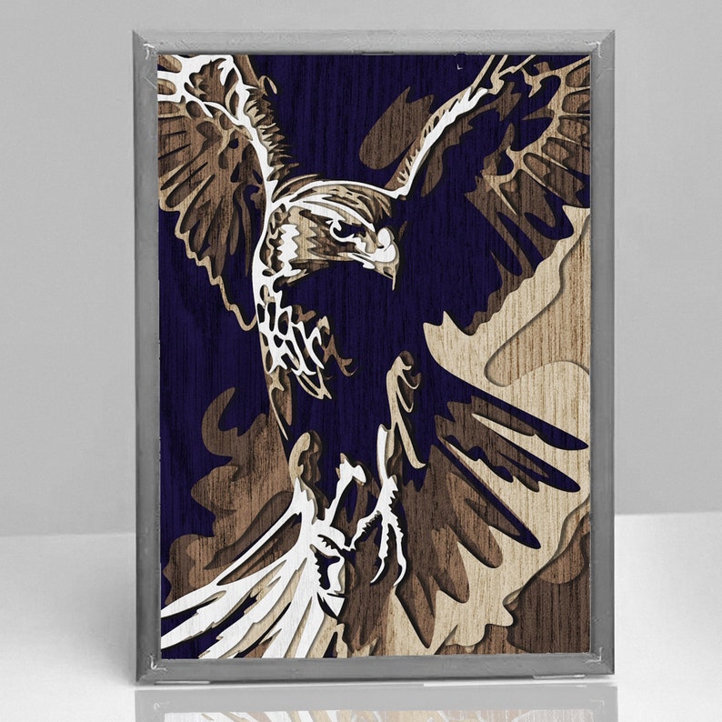 Eagle 6 Layer Decorative Panel Laser Cut Files Home Decor, 6 Layer Art ...