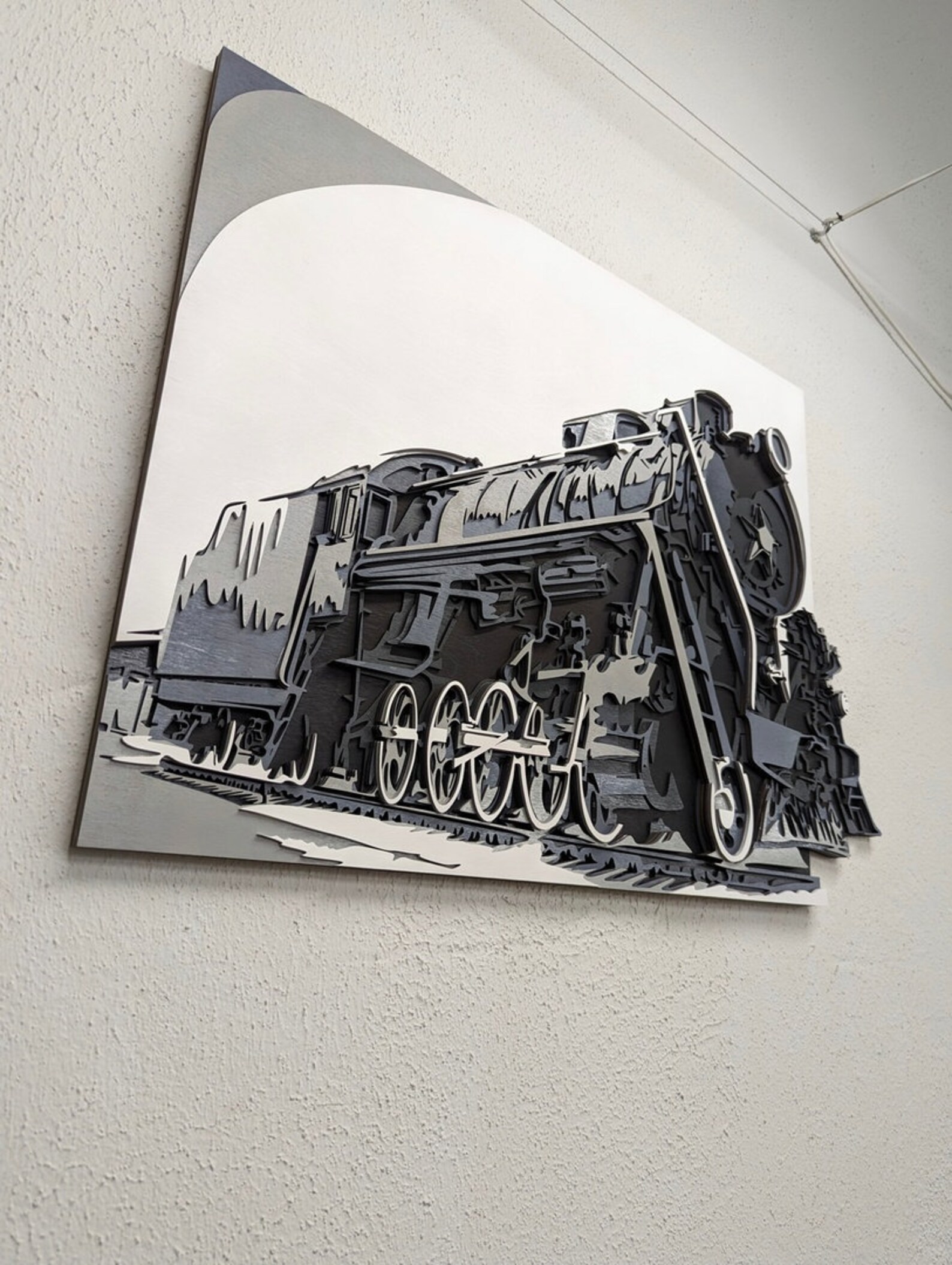 Steam Locomotive 3D Mandala Svg, Multilayer Panel for Laser Cutting ...