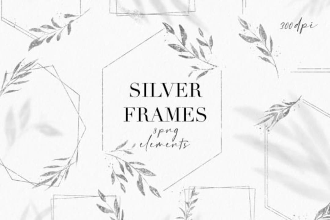 Silver Frames Clipart Floral PNG Silver Frame Clipart PNG Minimalist ...