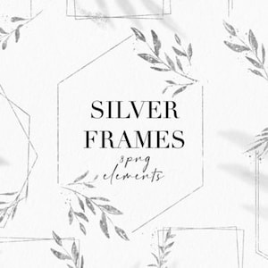 Silver Frames Clipart Floral PNG Silver Frame Clipart PNG Minimalist ...