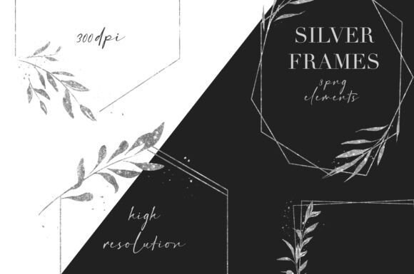 Silver Frames Clipart Floral PNG Silver Frame Clipart PNG Minimalist ...