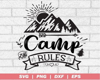 Camp Rules SVG Camp Rules Cut File for Cricut and Silhouette | Etsy