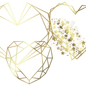 Geometric Gold Frames Clipart, DIY Wedding Invitations, Vintage Frames ...