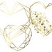 Geometric Gold Frames Clipart, DIY Wedding Invitations, Vintage Frames ...