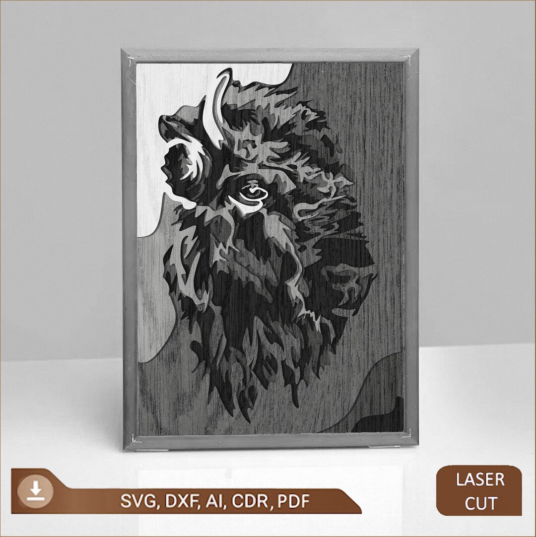 Buffalo 6 Layer Decorative Panel Laser Cut Files Home Decor, 6 Layer ...