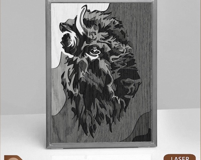 Buffalo SVG File – Laser Cut Buffalo Outline and Solid Buffalo Shape ...
