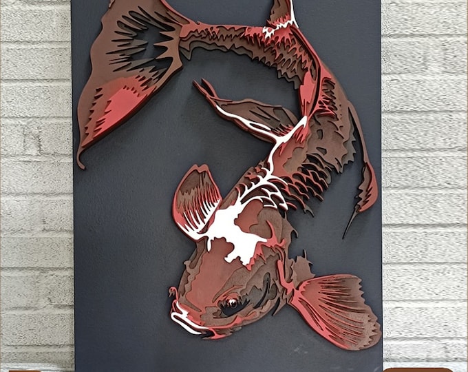 Multilayer Koi Fish Laser Cut Asia Koi Layered SVG Koi Paper Cut Fish ...