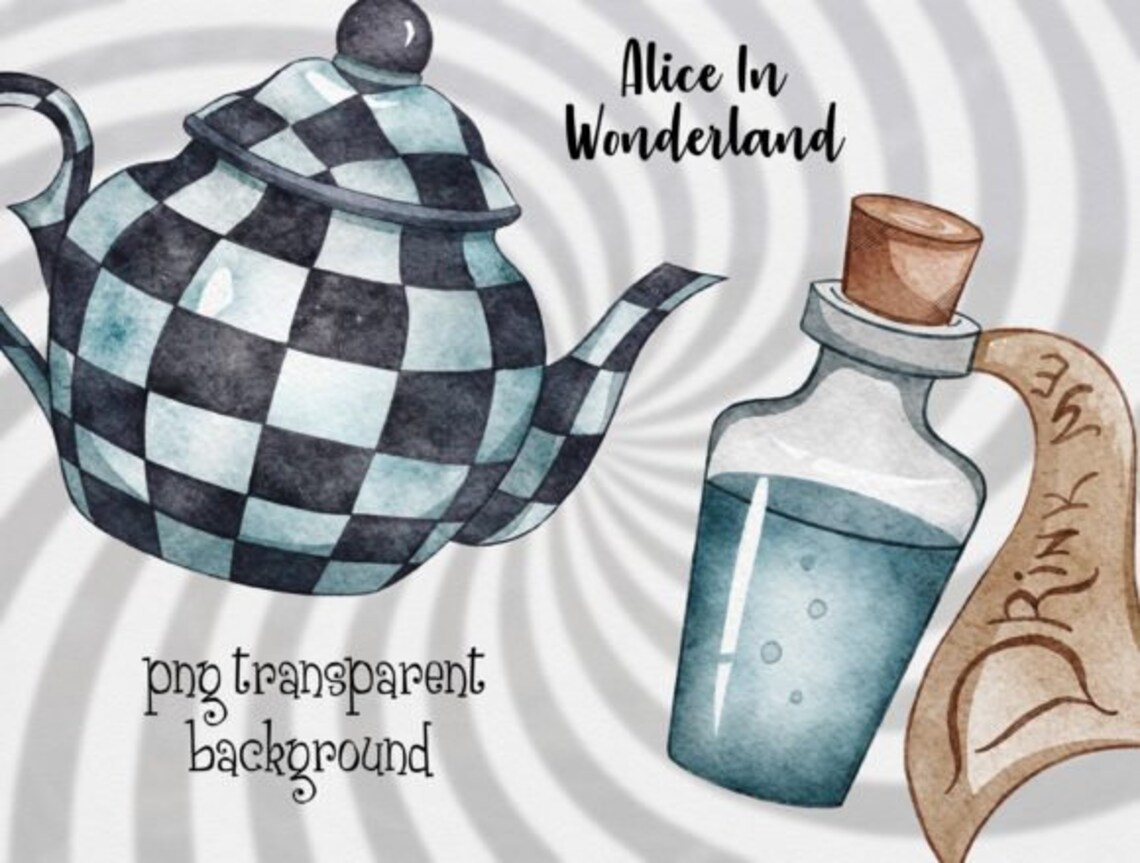 Alice in Wonderland Watercolor Clipart Watercolor Alice in - Etsy
