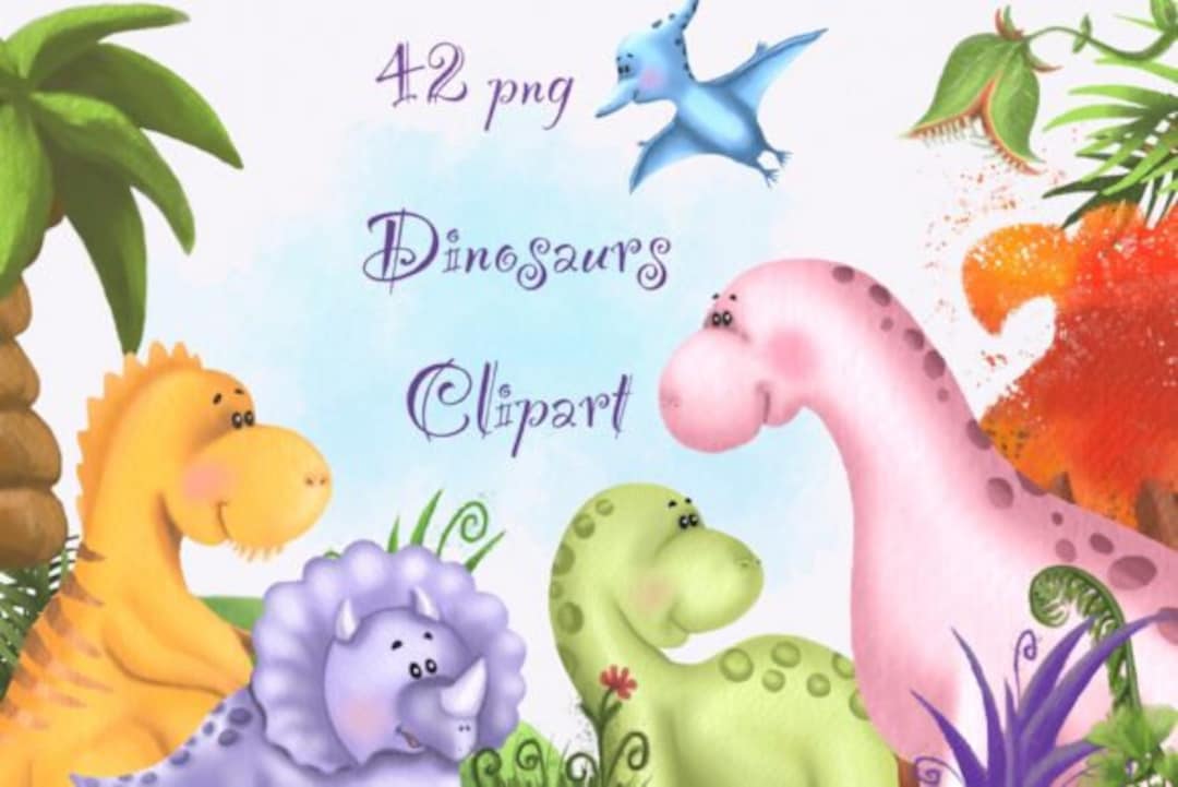 Dinosaurs Clipart Watercolor PNG Watercolor Dinosaurs Clipart, Neutral ...