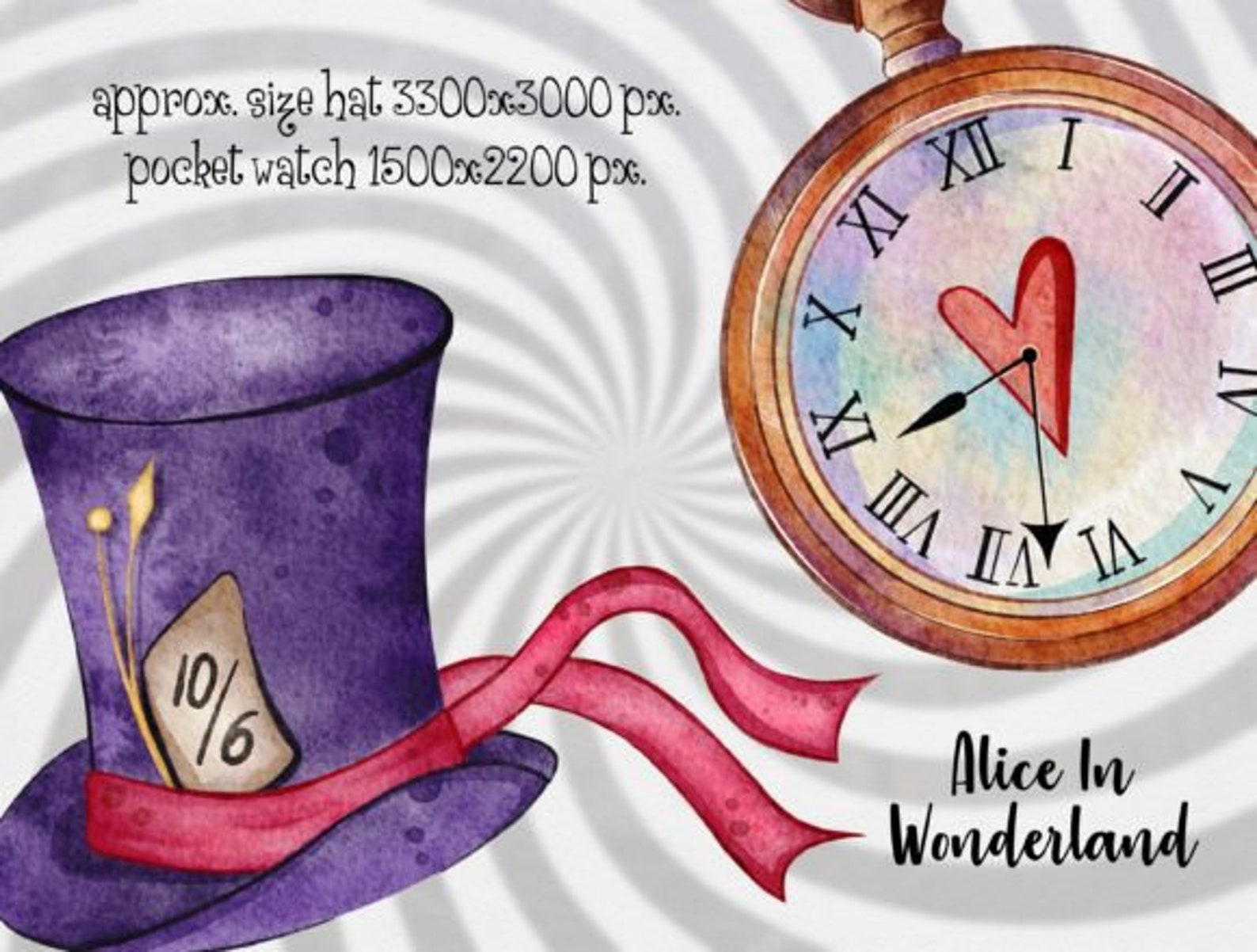 Alice in Wonderland Watercolor Clipart Watercolor Alice in - Etsy
