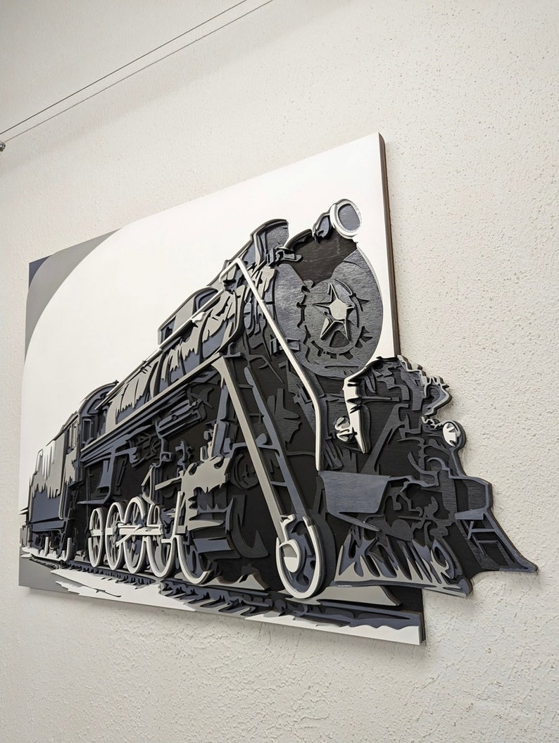Steam Locomotive 3D Mandala Svg, Multilayer Panel for Laser Cutting ...