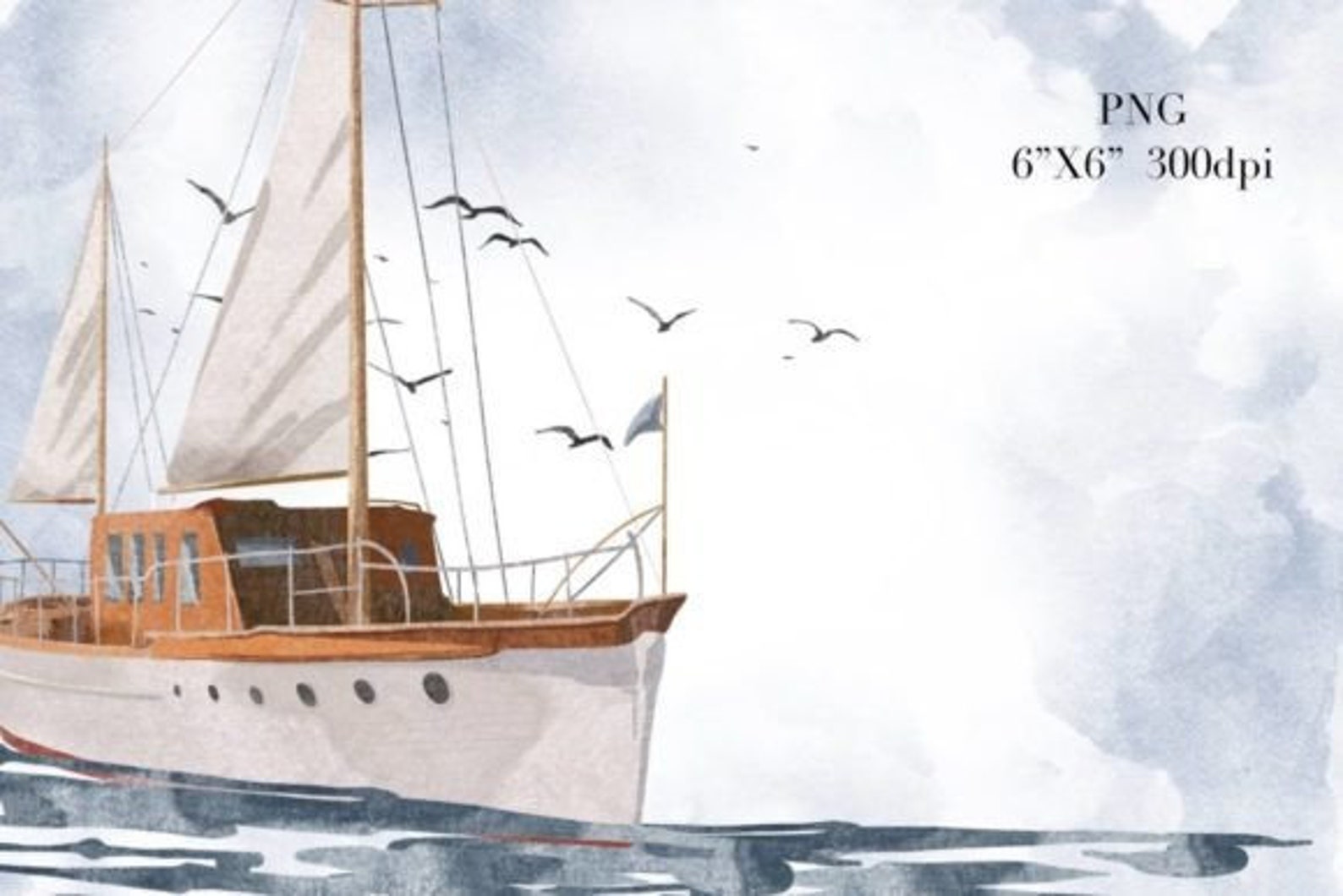 Watercolor Ships Boats Sea Ocean Clipart Watercolor Nautical - Etsy