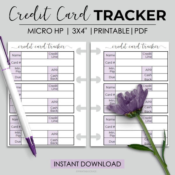 Credit Card Tracker Pdf Template - Etsy
