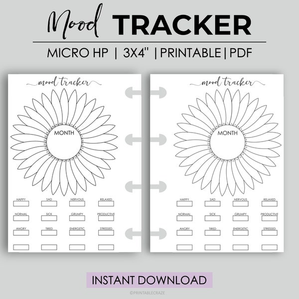 12-month Mood Tracker Printable Wheel Mood Planner: 12 - Etsy Canada
