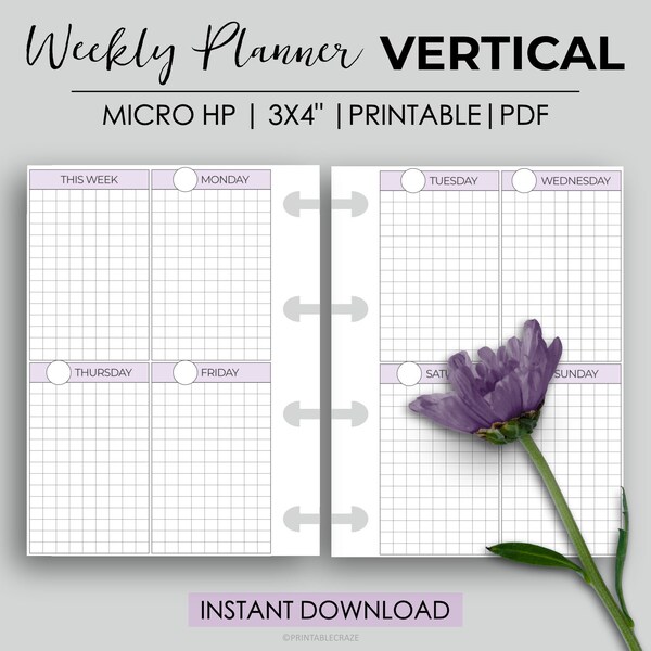 Weekly Grid Vertical Plan - Etsy