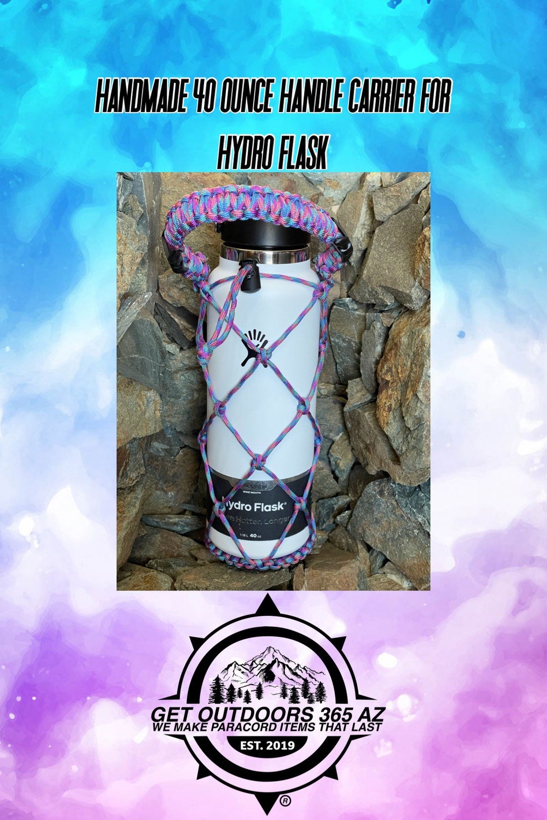 Handmade 40 Ounce Handle Carrier for Hydro Flask. - Etsy