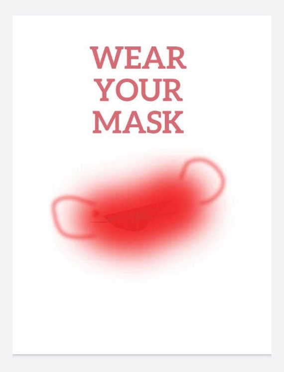 Wear Your Mask Printable Sign House Sign Office Sign Store | Etsy