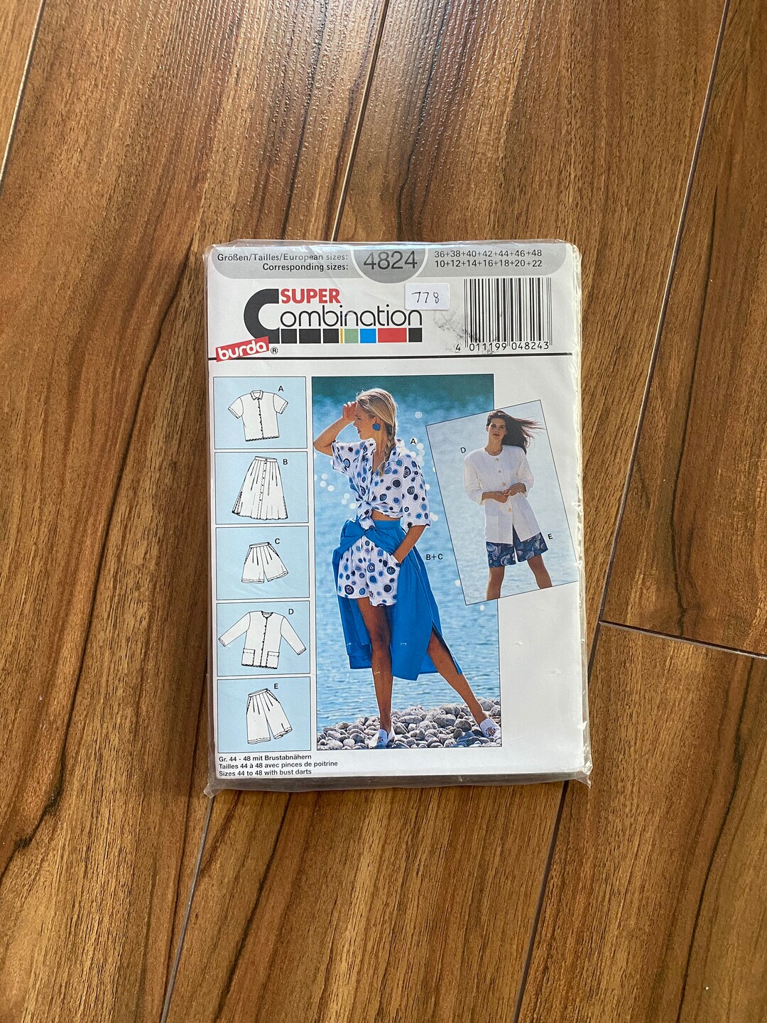 Burda Super Combination 4824 UNCUT Size 10-22 EUR 26-48 Women's Blouse ...